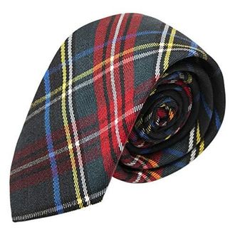 King & Priory Vert Fonc&eacute; & Noir Traditionnel Tartan Cravate