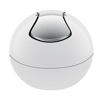 Spirella Poubelle &agrave; Bascule Mod&egrave;le BOWL - Compacte - Hygi&eacute;nique et Design Moderne - Facile &agrave; utiliser gr&acirc;ce &agrave; son couvercle basculant et amovible - 1L - Blanc