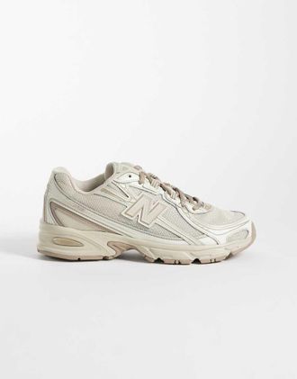 New Balance 740 Sneaker in Mushroom und Beige-Wei&szlig;