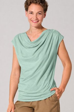 Hempage Hempage Damen vegan Top Wasserfallausschnitt Menta Gr&uuml;n