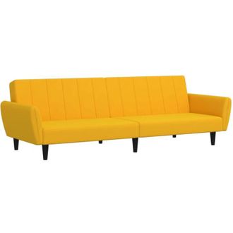 vidaXL Schlafsofa 2-Sitzer Gelb Samt vidaXL