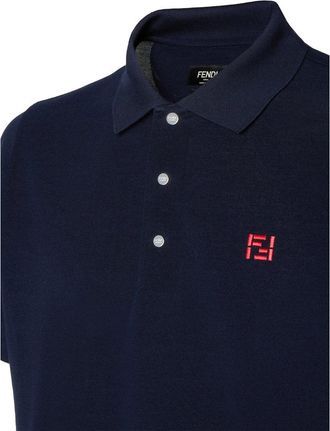 Fendi Cotton Polo Shirt - Navy