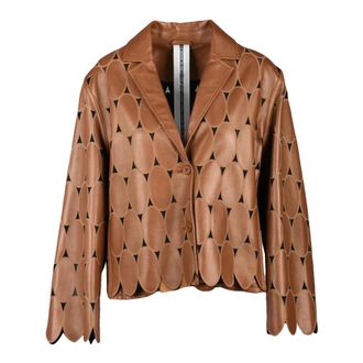 S.W.O.R.D 6.6.44 S.w.o.r.d 6.6.44, Femme, Vestes, Brun, Taille: 34 FR Short Leather Jacket