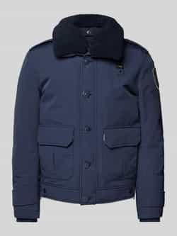 Blauer Jacke mit Label-Patch Modell RIVER
