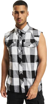 Brandit Check Shirt Sleeveless, Farbe: White/blac, Größe: XXL