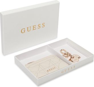 Guess Kartenetui und Schl&uuml;sselanh&auml;nger Set Guess GFBOXW P6202 &Eacute;cru