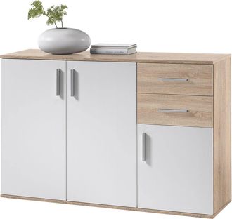 Möbelando Kommode Freida II Sonoma hell/Weiß