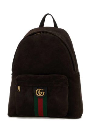 Gucci Mens Dark Brown Suede Medium Ophidia Backpack 2043 Zaini