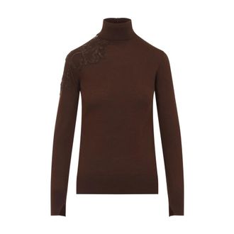 Ermanno Scervino Col roul&eacute; en maille fine - Femme - Pulls - Brun - Taille: 34 FR