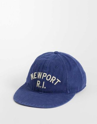 Polo Ralph Lauren Newport - Baseball-Kappe in verwaschenem Marineblau mit Logo-Schriftzug-Navy