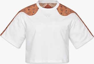 MCM Cropped-T-Shirt Laurel aus Bio-Baumwolle und Monogramm-ECONYL