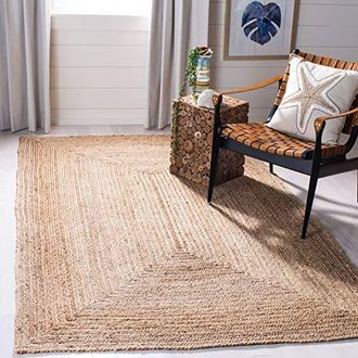 Safavieh Zeitgenössische Teppich für Wohnzimmer, Esszimmer, Schlafzimmer - Cape Cod Collection, Kurzer Flor, Beige, 122 X 122 cm