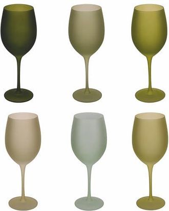 Villa D'Este Home Tivoli Happy Hour Greenery Lot de 6 verres en verre givr&eacute; 650 ml