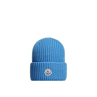 Moncler Moncler Wool & Cashmere Beanie, Men, Blue, Size: One Size