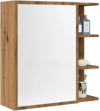 vidaXL Armoire &agrave; miroir salle de bain ch&ecirc;ne artisanal 62,5x20,5x64 cm Vidaxl