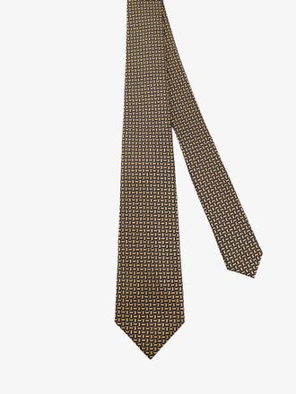 Kiton Mens Silk Tie Gold Ties & Bow
