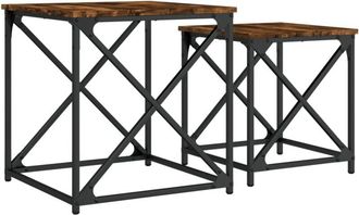 Les Tendances Tables basses gigognes 2 pcs chêne fumé bois dingénierie