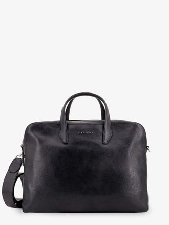 Orciani Leather work bag with front lettering logo - ORCIANI - gender_Man