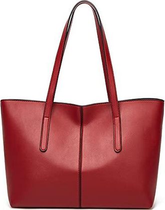 Generic Sac fourre-tout de grande capacit&eacute; en cuir souple pour femme Sac &agrave; main classique tendance Sac &agrave; bandouli&egrave;re fourre-tout pour femme avec fermeture &eacute;cl