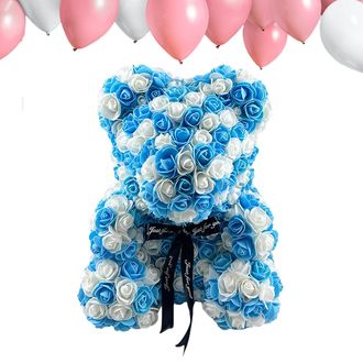 Generic Orso di Fiori, Christmas Bear of Roses | Sch&ouml;ner Blumenb&auml;r | B&auml;r 9,84 Zoll dekorativ f&uuml;r Damen, M&auml;dchen am Valentinstag, Muttertag