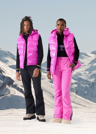 Jott Doudoune laqu&eacute;e sans manches Grand Froid Rose &eacute;lectrique Clappe - Taille XL