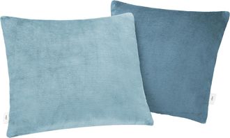 s.Oliver Doublesoft Kissenbezug 50x50 cm - super kuschelig & weich, Polyesterflausch 2 St&uuml;ck Petrol blau