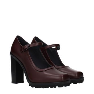 Max Mara Womens Leather Mary Jane Heel Brown