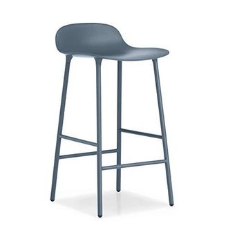 NORMANN COPENHAGEN Form Barstuhl aus Stahl und Plastik in der Farbe Blau Sitzh&ouml;he: 65cm, Ma&szlig;e: 42,5cm x 42,5cm x 77cm, 602777