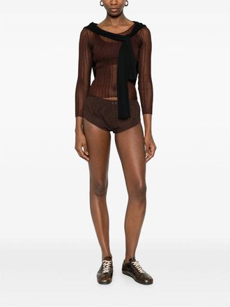 Entire studios Cotton Mini Shorts - Brown
