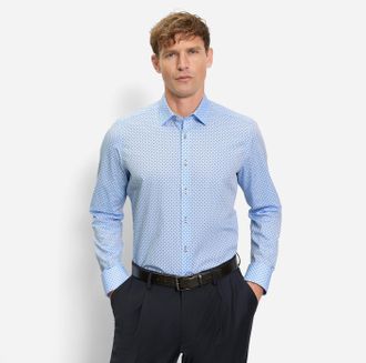 Olymp Langarmhemd OLYMP Level Five, Herren, Gr. 39, N-Gr, bleu, Web, Obermaterial: 100% Baumwolle, k&ouml;rpernah normal, 2-Knopf-Manschette, Hemden, Businesshem