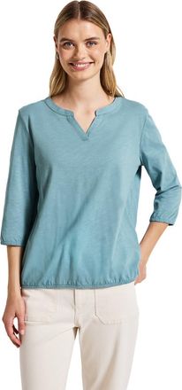 Street One Damen Split Neck Jersey Shirt