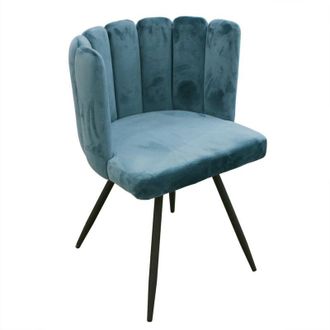 The Home Deco Factory The Home Deco Factory - Chaise Ariel Velours Bleu Canard Home Deco Factory