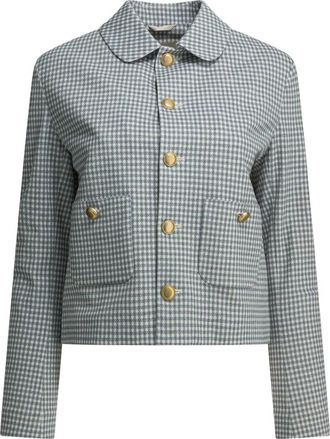 Circolo 1901 Femme, Vestes, Bleu, Taille: 36 FR Veste Courte &agrave; Carreaux Vichy