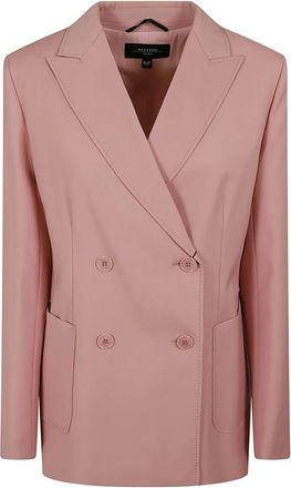Max Mara Femme, Vestes, Rose, Taille: 42 FR Wkdzinnia Double-Breasted Blazer