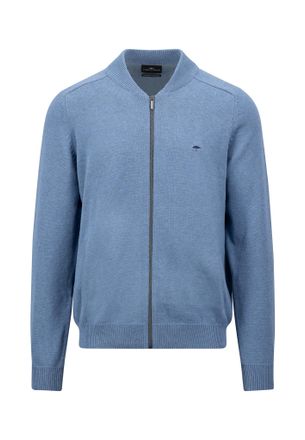 Fynch-Hatton Strickjacke aus Baumwolle mit Reißverschluss und Baseballkragen Cloud Blue/L