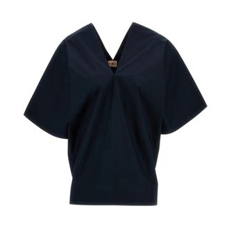 Plan C Plan C, Femme, Blouses et Chemises, Bleu, Taille: 34 FR Haut &agrave; dos en V