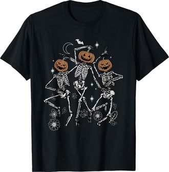Trendy Apparel Halloween Dancing Skeletons Jack O Lantern T-Shirt