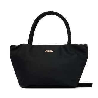Tommy Hilfiger Handtasche Tommy Hilfiger Th Marina Bucket Nylon AW0AW18831 Schwarz