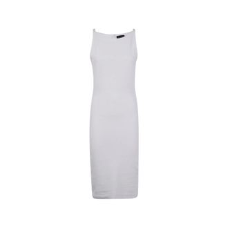 Emporio Armani Femme, Robes, Blanc, Taille: 42 FR Robe Courte en Coton