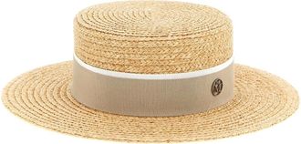 Maison Michel Femme, Accessoires, Beige, Taille: S Kiki Boater Hat