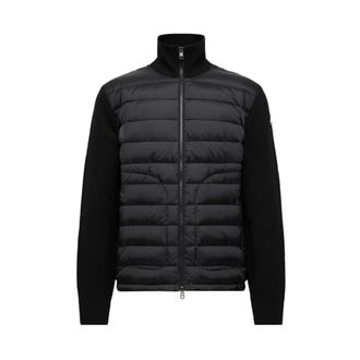Moncler Gesteppter Rei&szlig;verschluss-Strickjacke - - Knitwear - Herren - Schwarzk - XL