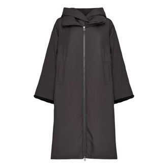 Cesare Gaspari Femme, Manteaux, Gris, Taille: 42 FR Manteau bouffant à capuche oversize avec poignets en fausse fourrure - Gris