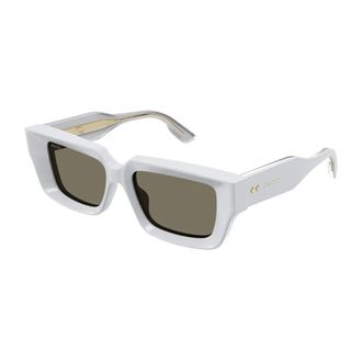 Gucci Ikonoische Rechteckige Sonnenbrille mit Nieten - - Accessories - unisex - Grau - 54 MM