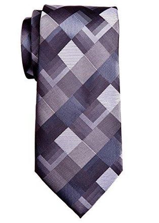 Retreez Cravate en microfibre tiss&eacute;e vintage Motif g&eacute;om&eacute;trique 8 cm pour homme 6 couleurs - Gris - Taille Unique