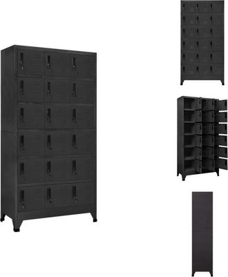 vidaXL Schlie&szlig;fachschrank Anthrazit 90x40x180 cm Stahl - Metallschrank - Schliessfachschrank - B&uuml;robedarf - Aufbewahrungsbox - Garderobe