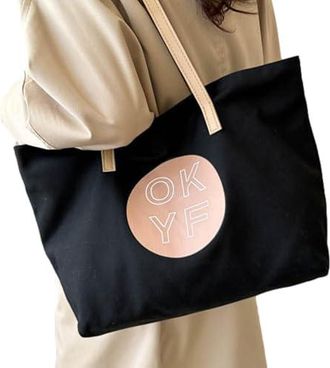 Generico Sac fourre-tout en toile pour femmes, Sac fourre-tout en toile,Sac en toile pour les courses quotidiennes | Sacs pour livres de travail pour ordinateu