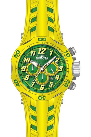 Invicta Venom 50510 Herrenuhr - Quarzwerk - Edelstahl mit gr&uuml;nem Zifferblatt - 52 mm