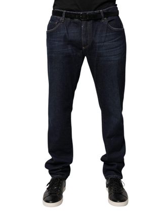 Dolce & Gabbana Mens Dark Blue Cotton Skinny Denim Jeans Elastane Clothing
