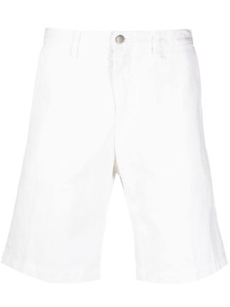 Massimo Alba bermuda en coton m&eacute;lang&eacute; - Blanc