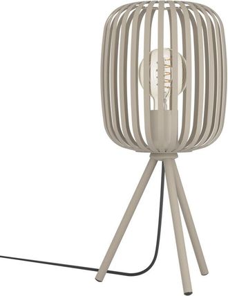 Eglo Tischlampe Romazzina, Stativ Nachttischlampe, Dreibein Tischleuchte aus Metall in Sandfarben, Deko Schlafzimmer, Wohnzimmer Tisch Lampe mit E27